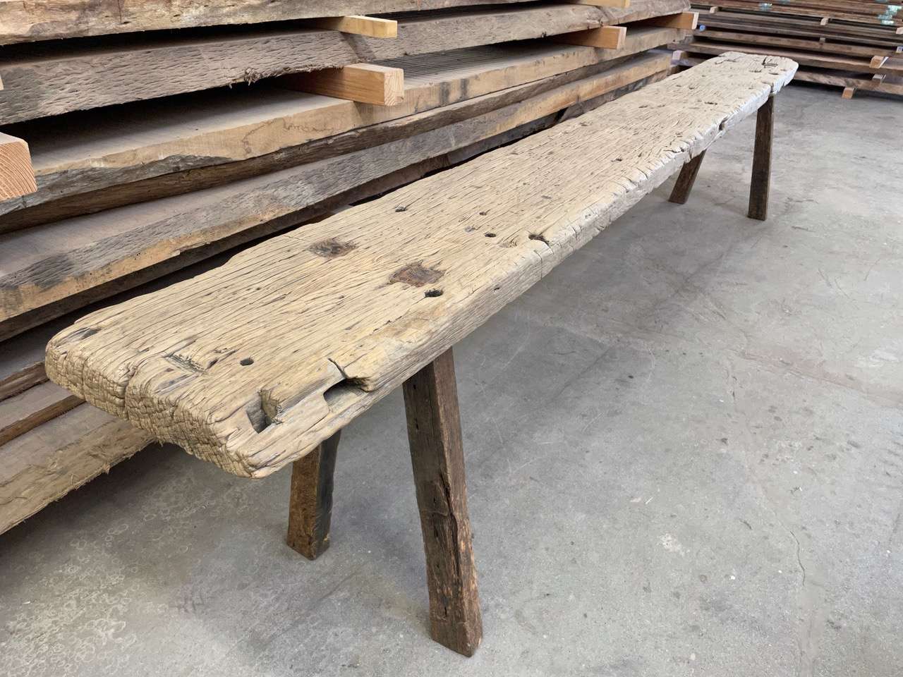 Old carpenter top console table – hardwoodsource
